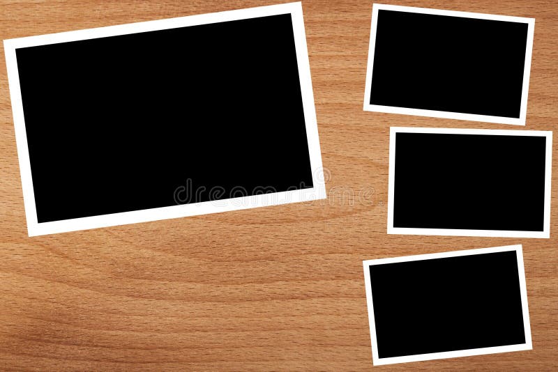 Collage Set of Empty Dark Wooden Picture Frame / Photo Frame, with Copy ...