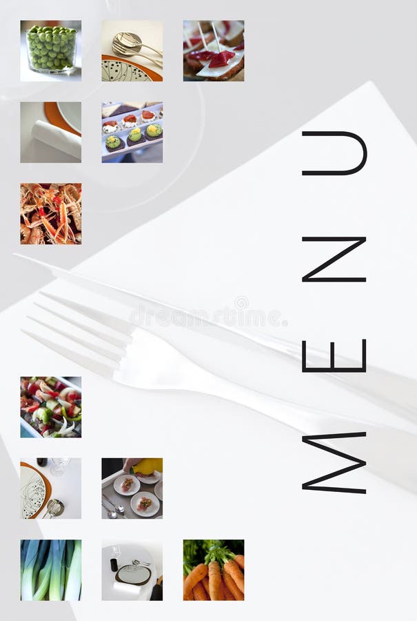 Collage En Un Menú Del Restaurante Imagen de archivo - Imagen de ...