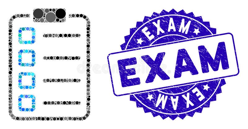 Collage Examination List Icon with Scratched Exam Stamp Stock Vector ... Collage Examination List Icon with Scratched Exam Stamp Stock Vector ...