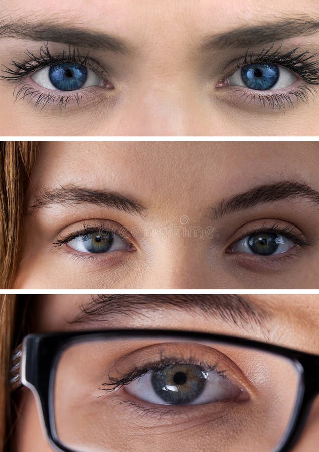 Collage of eyes close ups stock image. Image of eyebrow - 100400015