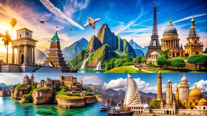 A Collage of Famous Landmarks and Monuments from Around the World ...