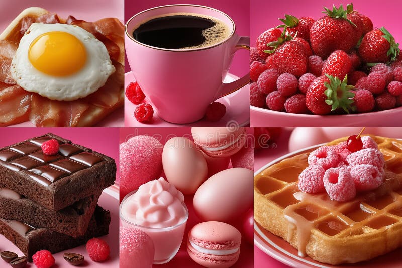 Collage Features Delicious Breakfast Items Like Fried Eggs, Coffee, and ...