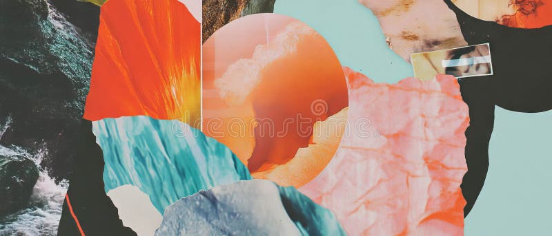 Minimalistic Scrapbook Collage Featuring Abstract Textures Inspired by ...