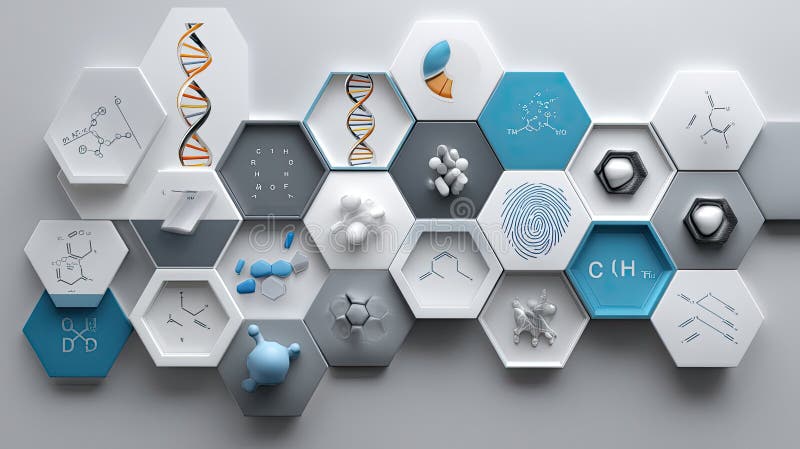 Collage Features Medical Icons, DNA Strands, and Molecular Structures ...