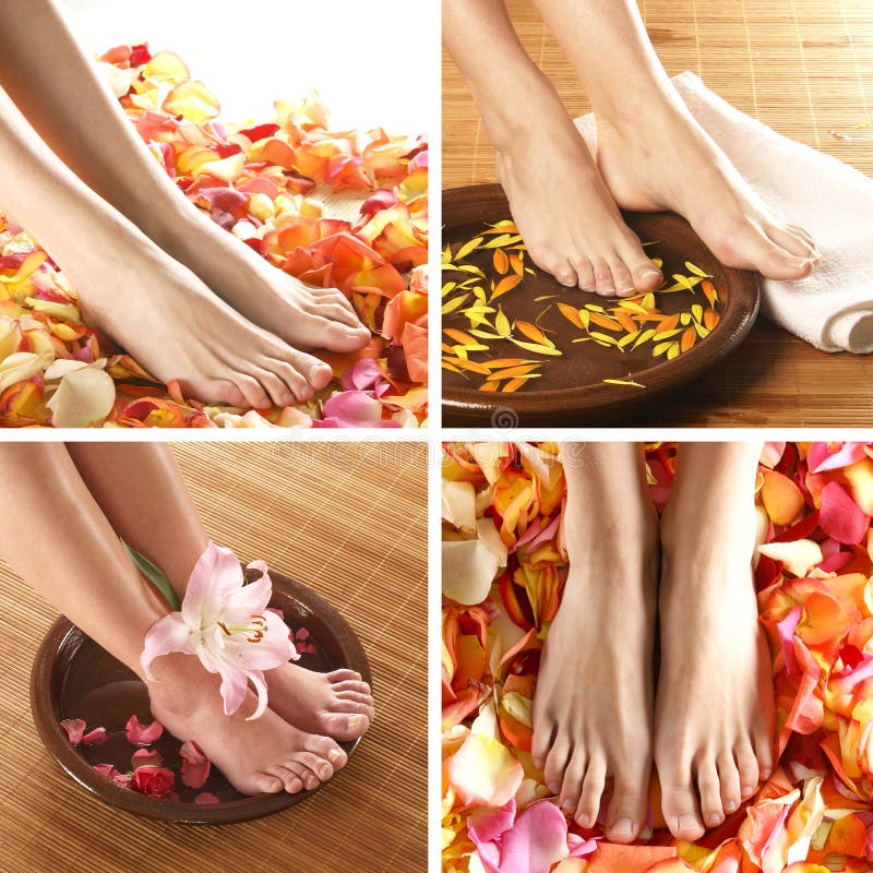 Spa Collage stock image. Image of nail, cotton, rose - 24387975