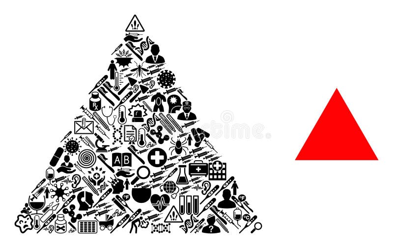 Collage Filled Triangle of Healthcare Items Stock Vector - Illustration ...