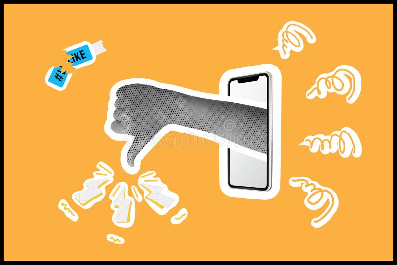 Collage.Finger Gestures, Finger Down Stock Image - Image of offer, hand ...