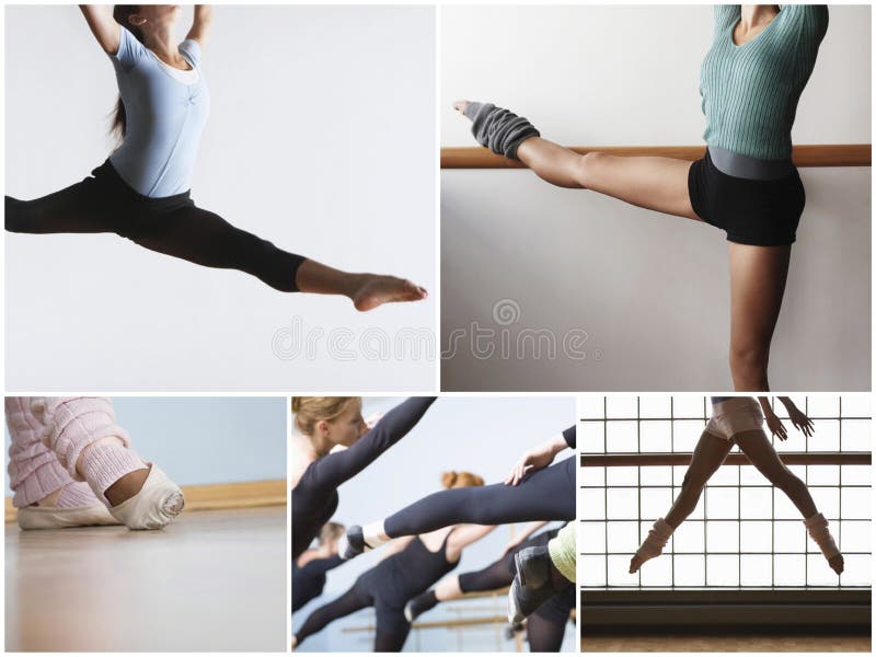 Collage of Fit Women Practicing Ballet Dance Stock Image - Image of ...