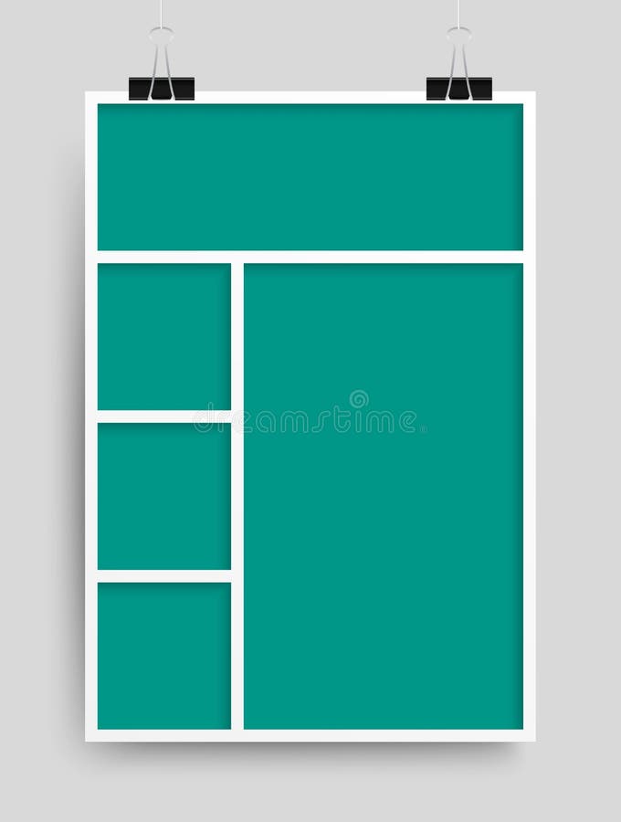 Collage Five Frames for Photo or Illustration. Stock Vector ...