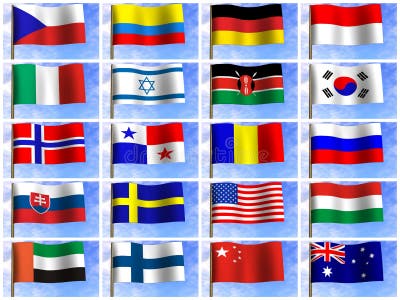 Collage from Flags of the Different Countries Stock Illustration ...