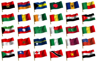 Collage from Flags of the Different Countries Stock Illustration ...