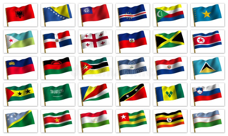 Collage from Flags of the Different Countries Stock Illustration ...