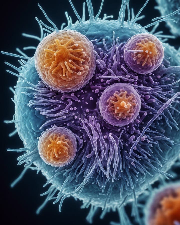 Collage of Flu COVID-19 Virus Cells in Blood Under the Microscope ...