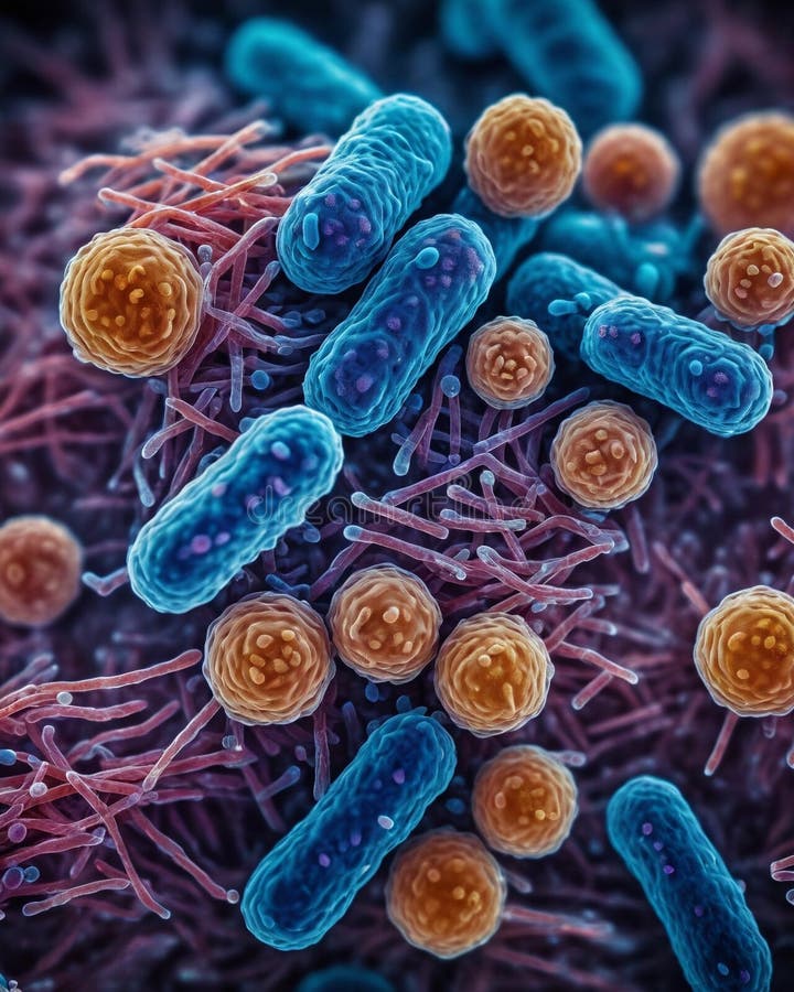 Collage of Flu COVID-19 Virus Cells in Blood Under the Microscope ...