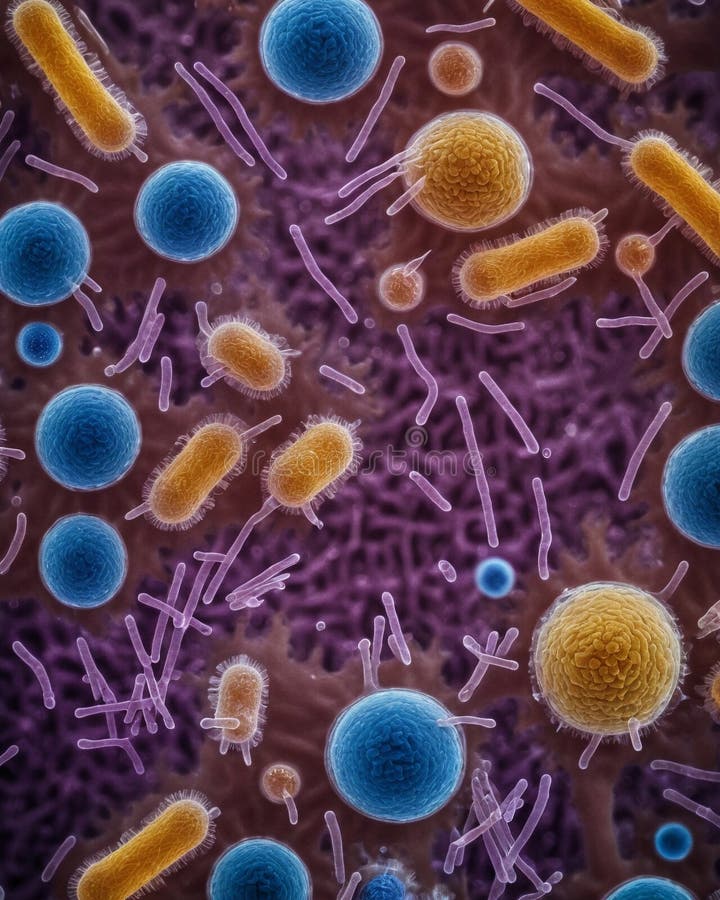 Collage of Flu COVID-19 Virus Cells in Blood Under the Microscope ...