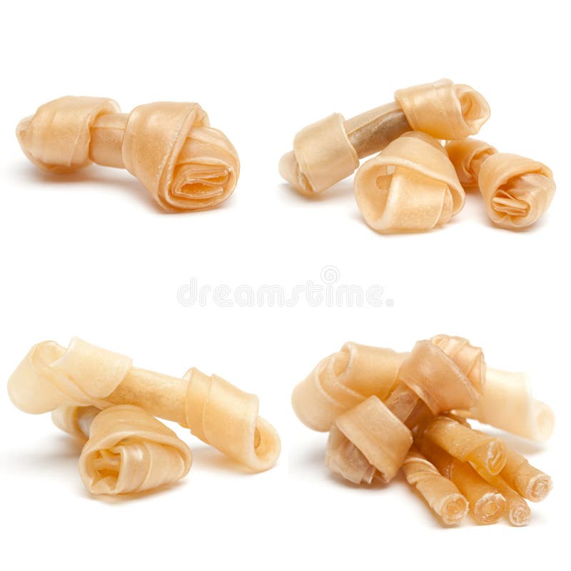 Collage of Food for Dogs, Isolated on White Background Stock Image ...