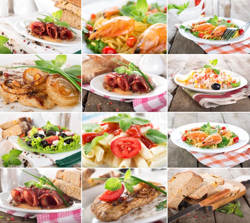 Collage food stock image. Image of italian, dish, fork - 37030903