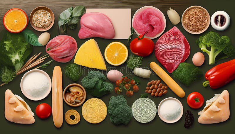 Food Products in a Paper Bag. Flat Vector Illustration Stock Vector ...