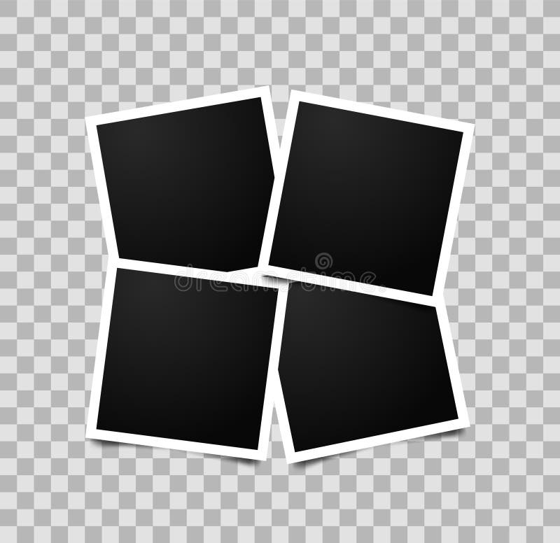 Collage of Four Empty Photo Frames Stock Vector - Illustration of space ...