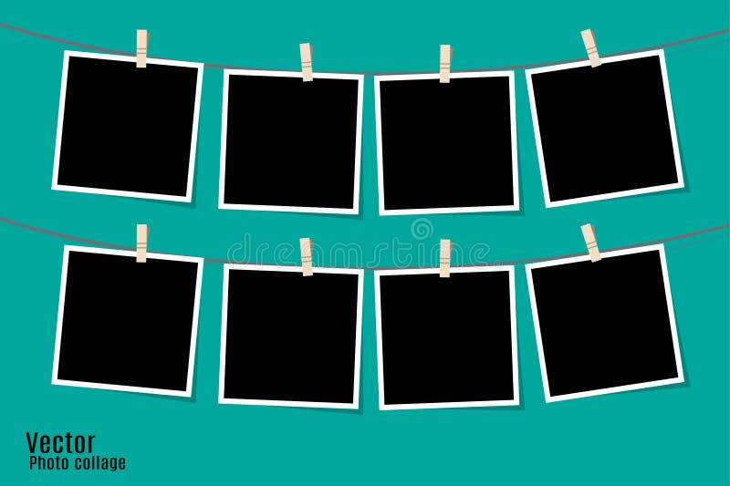 Collage Frame Collection in Flat Design Stock Vector - Illustration of ...