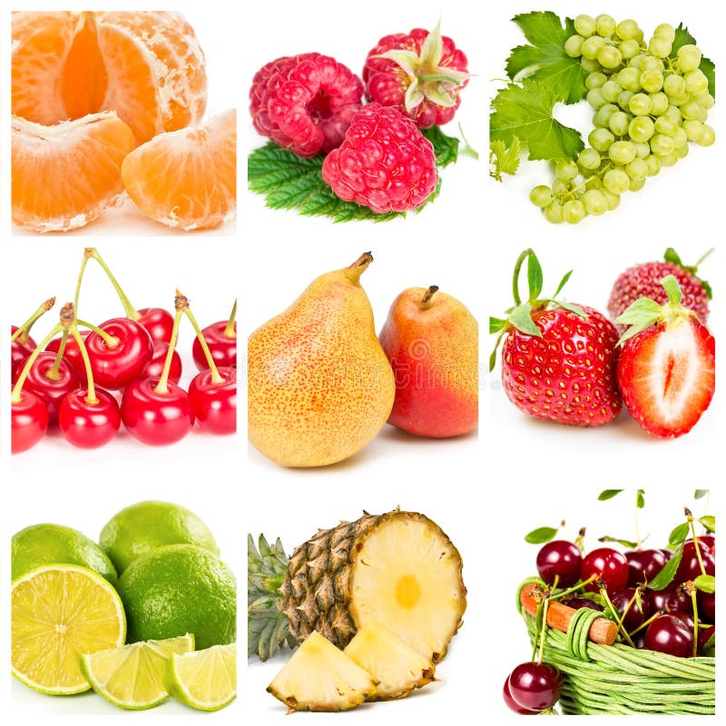 Collage of Fresh Fruits and Berries Stock Image - Image of pineapple ...