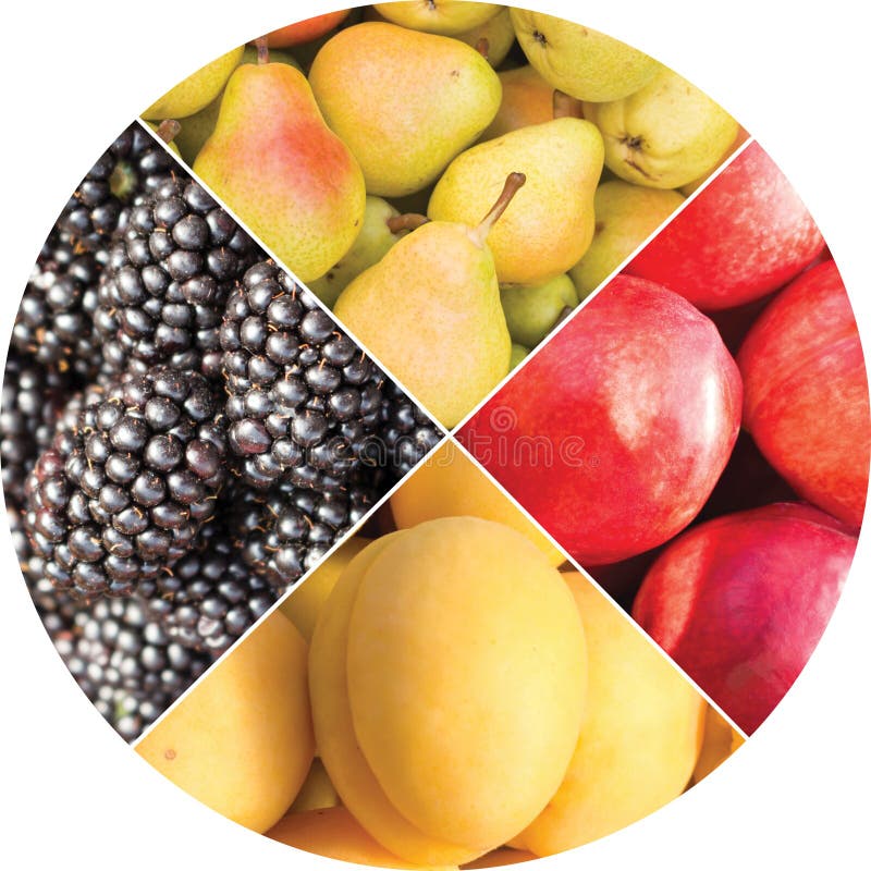 Collage of Fruits and Berries in the Form of a Circle Stock Photo ...