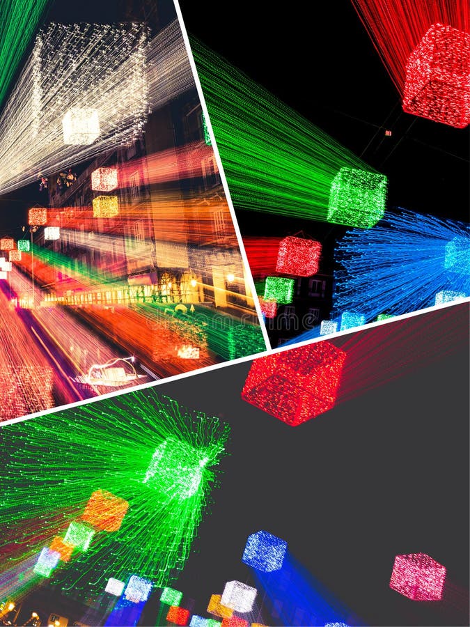 Collage of Fuzzy Lighting Images. Stock Illustration - Illustration of ...