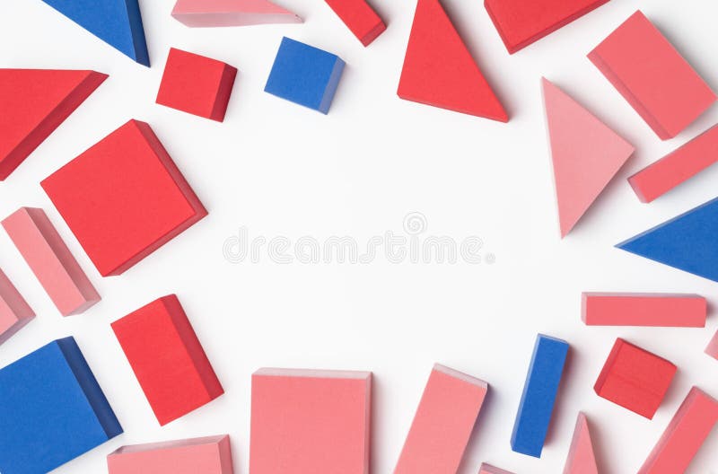 Collage of Geometric Shapes Made of Foam Rubber Stock Photo - Image of ...
