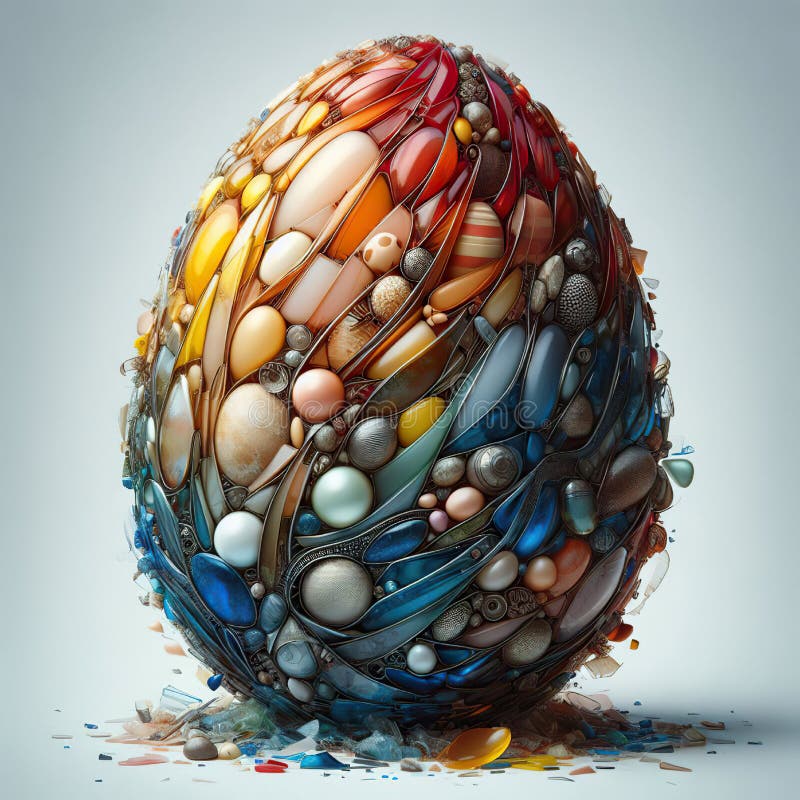 Collage Glass Easter Egg. Happy Easter Concept Stock Illustration ...