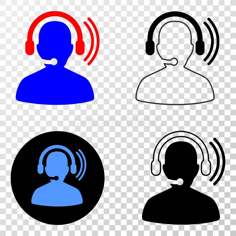 Operator with Headset Vector Illustration Stock Vector - Illustration ...