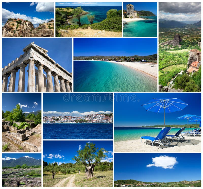 Collage of Greece stock photo. Image of cafe, europe - 268492668