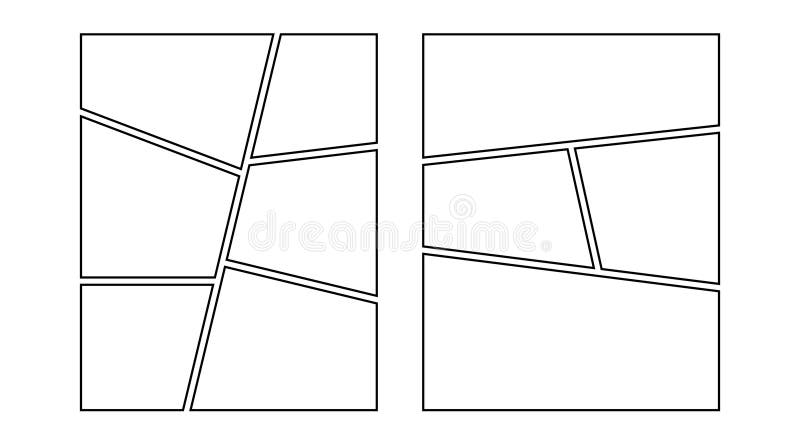 Collage Grid Blank Template for a Manga Comic Storyboard Layout Panel ...
