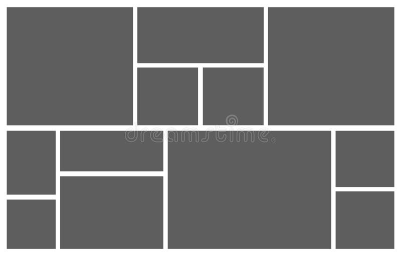 Collage Grid Mood Board Photo Mosaic Photomontage Vector Illustration
