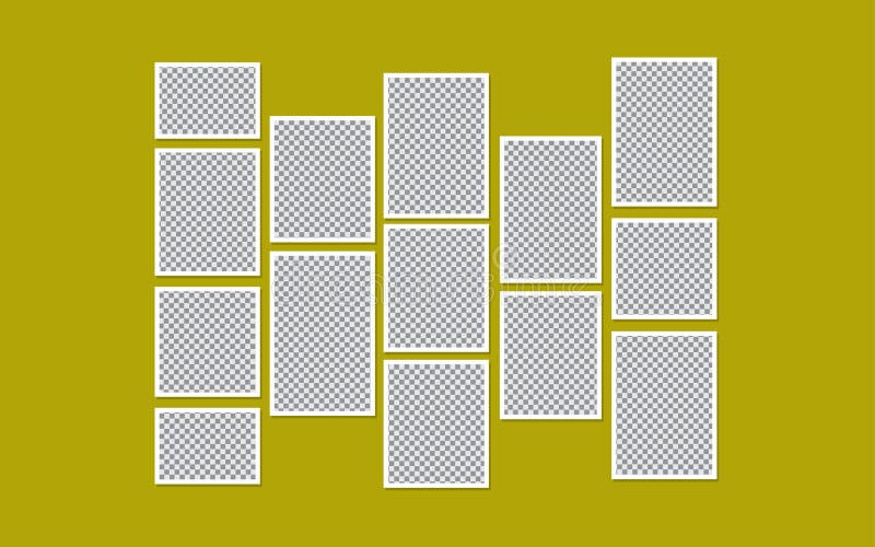 Collage Grid Photo Effect Photo Frames Background Stock Illustration ...