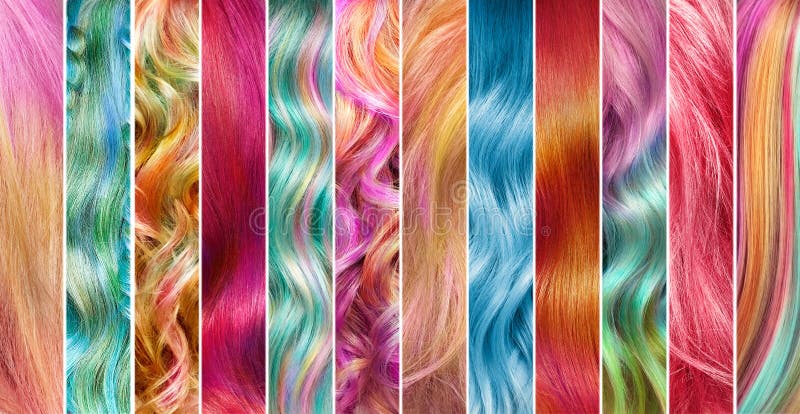 Collage of Hair Color Palette Stock Photo - Image of placard, haircut ...