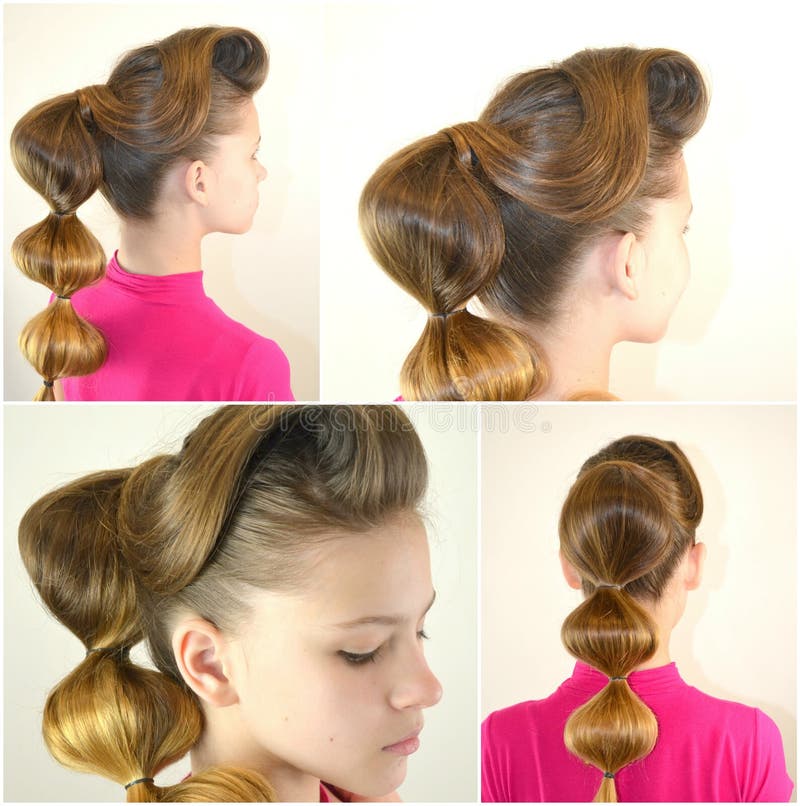 Collage - hairstyle stock image. Image of braids, evening - 72031699