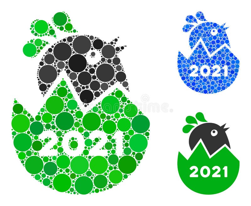 Round Dot 2021 Hatch Chick Icon Mosaic Stock Illustration ...