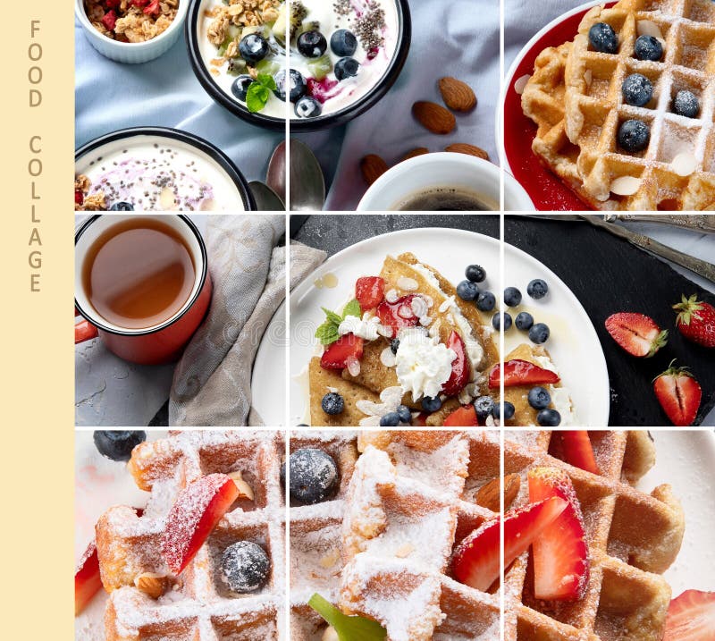 Collage of Healthy Breakfast Stock Photo - Image of delicious, homemade ...