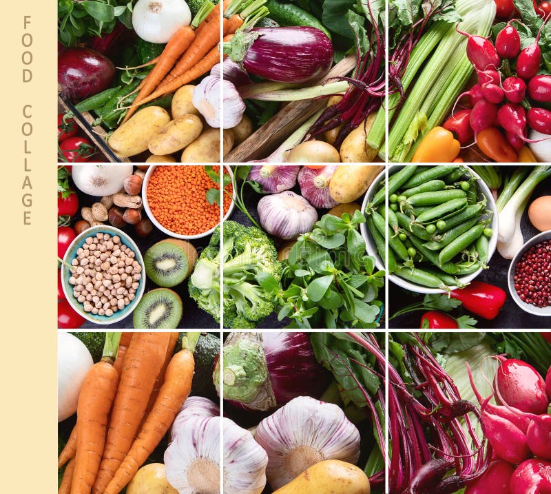Collage of Healthy Eating Ingredients Stock Image - Image of concept ...