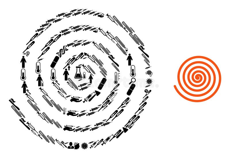 Collage Hypnosis from Medical Items Stock Vector - Illustration of ...