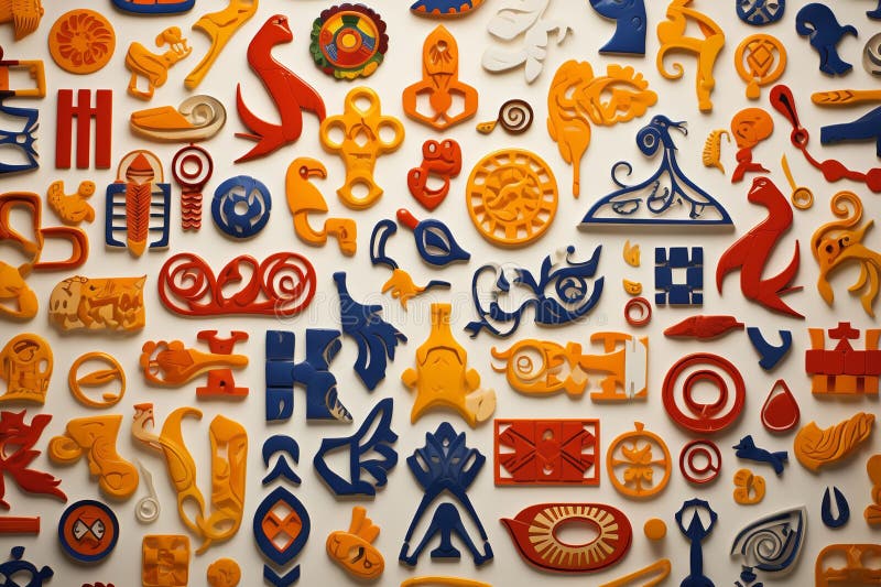 Collage of Iconic Hispanic Symbols Arranged in a Stock Illustration ...