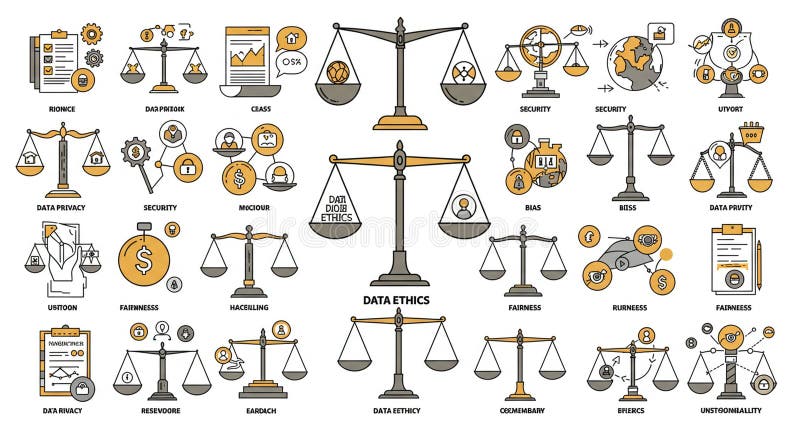 A Collage of Icons and Illustrations Centered Around the Theme of Data ...