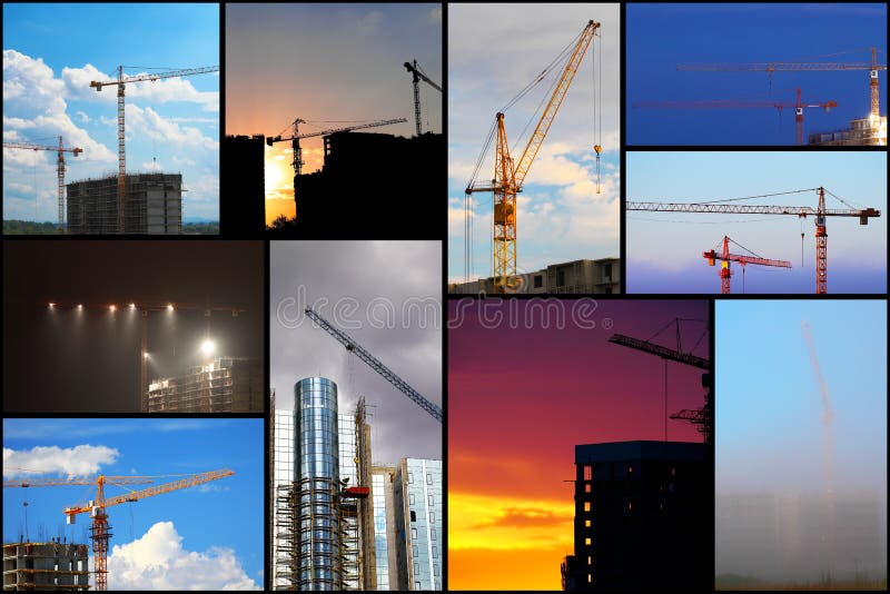 Collage Illustration of Construction Stock Image - Image of business ...