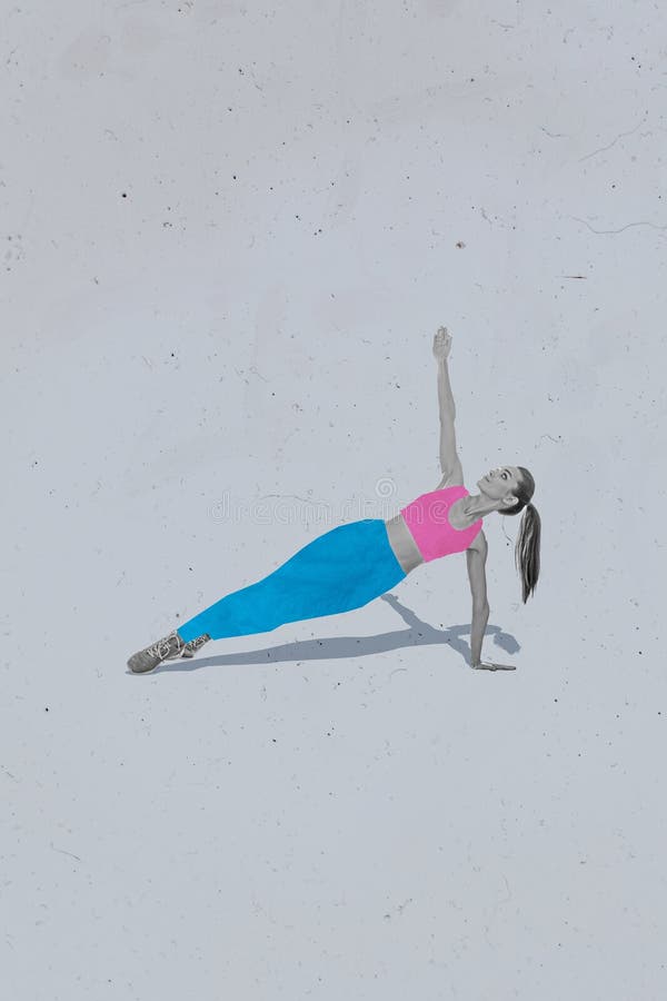 Collage Image Artwork of Charming Beautiful Woman Doing Physical ...