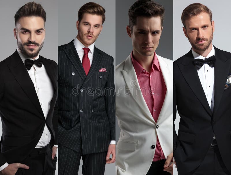 Collage Image of Four Different Modern Men Portraits Stock Image ...