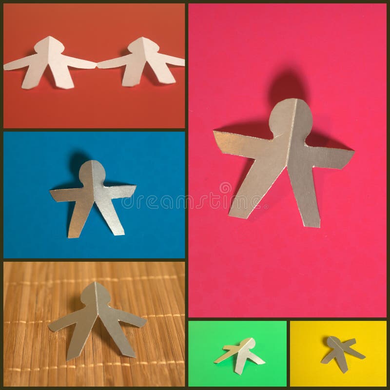 Collage Image of Paper People Stock Image - Image of multicultural ...