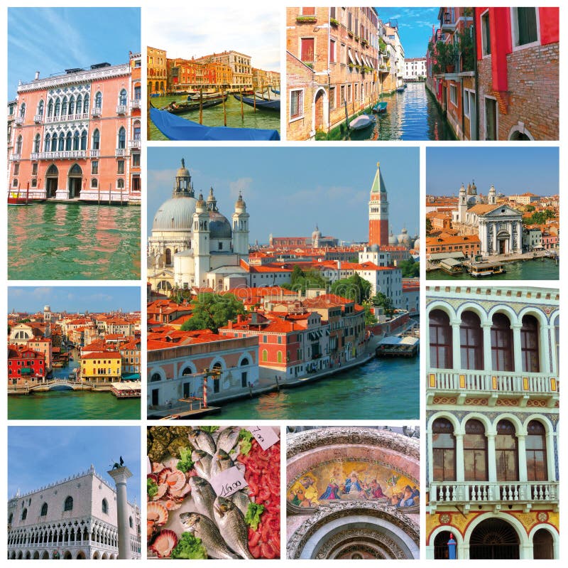 Collage of Images from Venice Stock Photo - Image of italy, landmark ...
