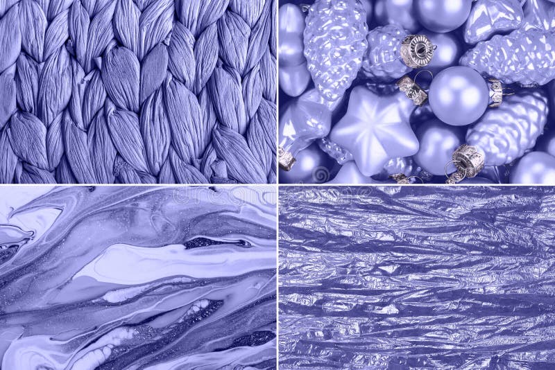 Creative Collage in Trendy Very Peri Color. Stock Image - Image of ...