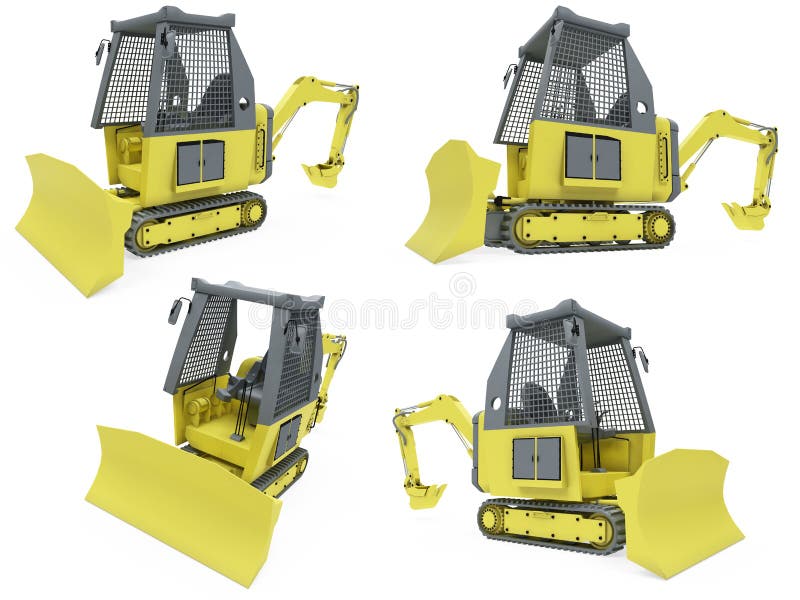 Collage of Isolated Construction Vehicle Stock Illustration ...
