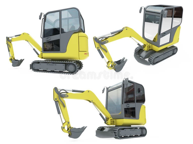 Collage of Isolated Construction Vehicle Stock Illustration ...